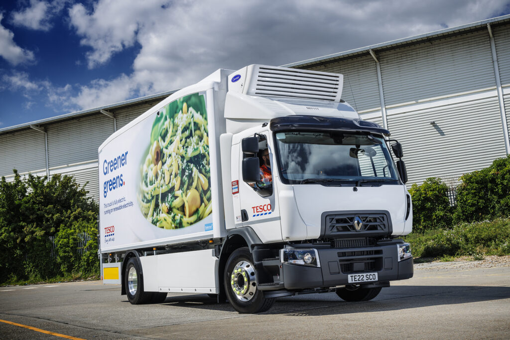 Tesco Rolls out First 18 Tonne 100% Electric Truck with Refrigeration ...